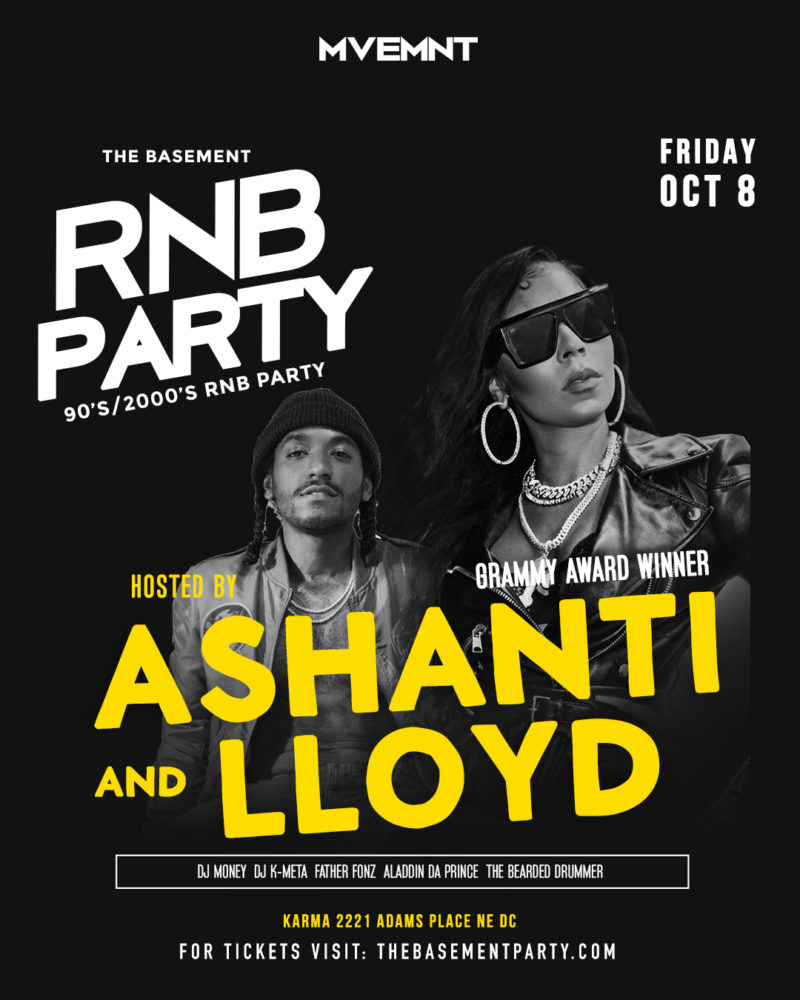 ASHANTI & LLOYD Host The Basement RNB Party | A 90’s/2000’s Dance Party ...